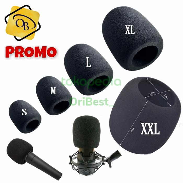 Jual busa mic condensor Large 9x8x5cm - spon foam mikrofon recording ...