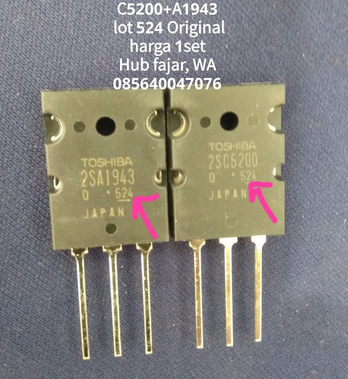 Jual Transistor C5200+A1943 Toshiba Lot 524 Asli Original JAPAN - Kab ...