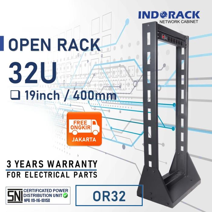 Jual OPEN RACK INDORACK OR32 32U 19 INCH - RAK SERVER OPENRACK ...