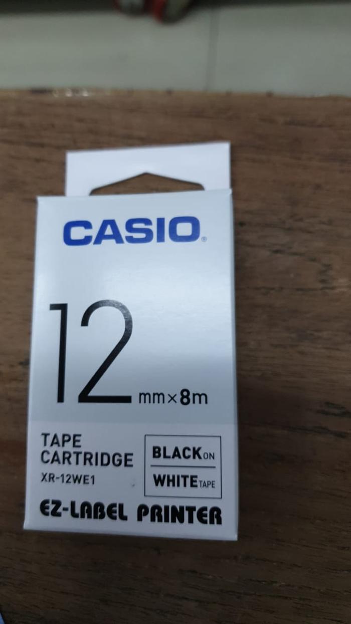 Jual EZ-Label Printer Casio 12mm Black ink white XR-12WE1 - Jakarta ...