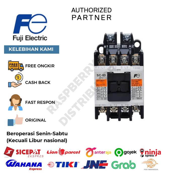 Jual FUJI ELECTRIC Magnetic Contactor Kontaktor SC-03 110V 220V 380V AC ...