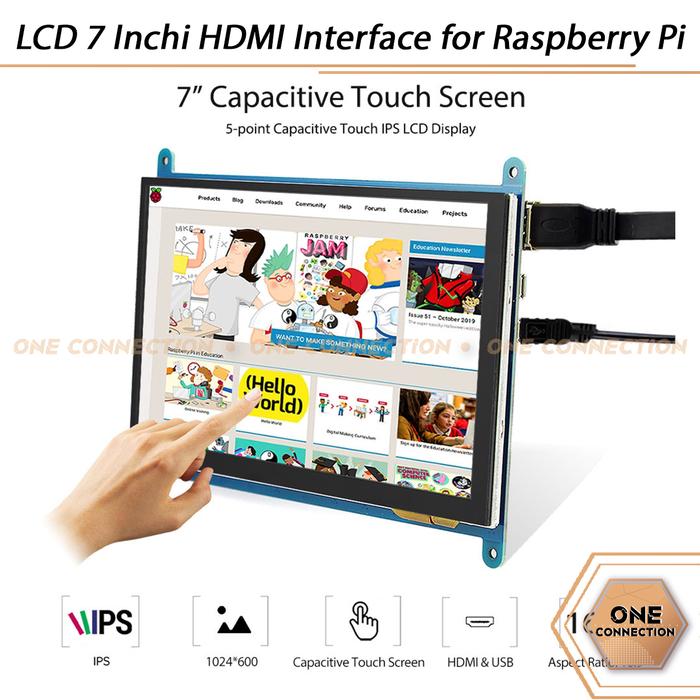 Jual LCD 7 inch raspberry pi Capacitive Touch Screen LCD HDMI interface ...