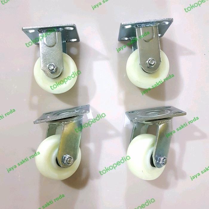 Jual Roda Troley Nilon Heavy duty 4 inch 2muter 2lurus ( beban 800 kg ...