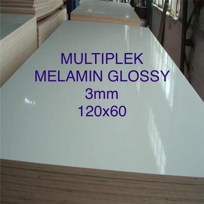 Jual Triplek/Multiplek melamin putih glossy 3mm (120x60)cm, melamin ...
