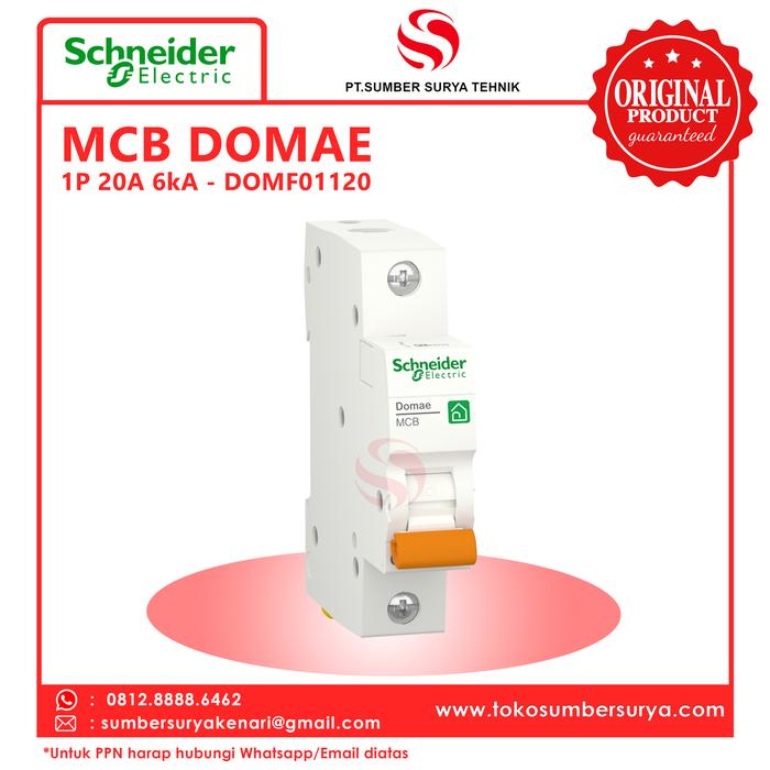 Jual MCB Domae 1P 20A 6kA Saklar Listrik ON OFF DOMF01120 Schneider - Jakarta Pusat - SUMBER ...