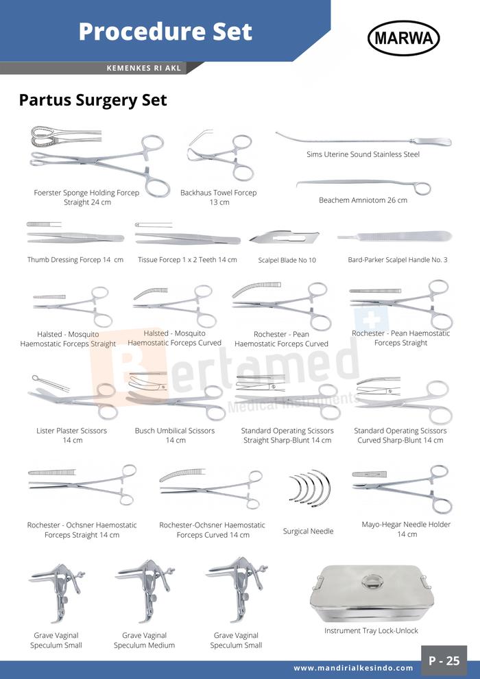 Jual Partus Surgery Set / Set Bedah Partus / Set Partus Besar - Kota ...