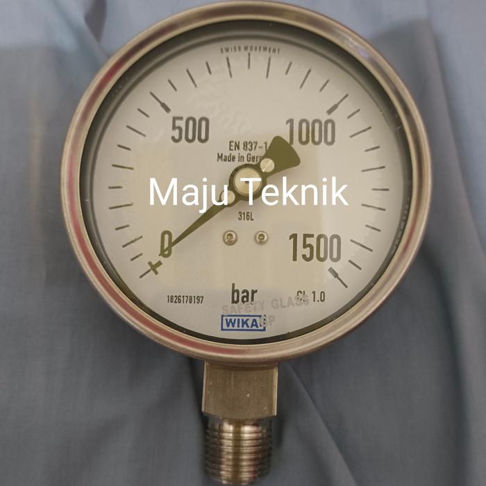 Jual WIKA Pressure D 4" 0-1500 bar, drat 1/2" NPT Full SS Racket. - Jakarta Utara - Maju Teknik ...