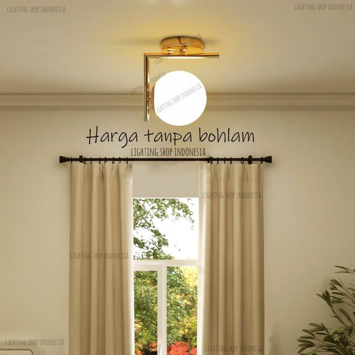 Jual Lampu plafon dinding gold kaca susu modern ruang tamu bed side ...