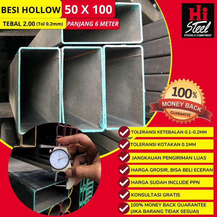 Jual Besi Hollow 50 X 100 X 2.00mm - Kota Bekasi - Hi Steel | Tokopedia