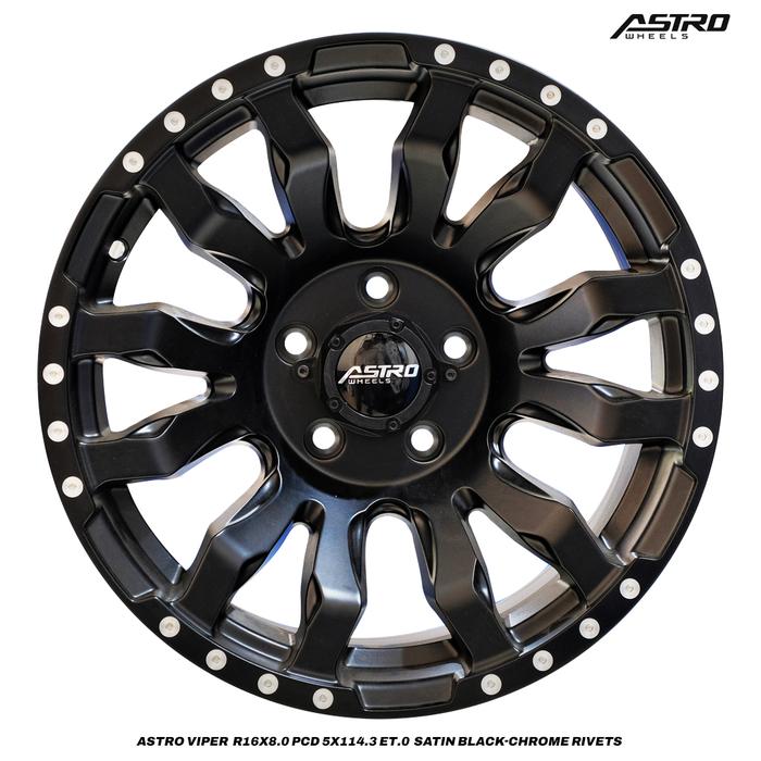 Promo Velg Mobil ASTRO Wheels Viper 16x8.0 5x114.3 ET 0 Satin Black ...