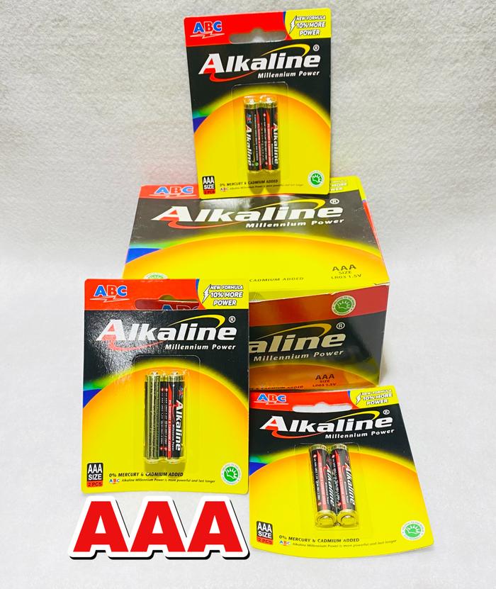 Jual BATERAI ABC ALKALINE AA DAN AAA / 1 BOX ISI 24 PACK ( 48 BIJI ) - AAA ( KECIL ) - Jakarta ...