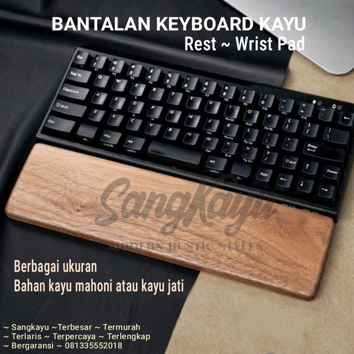 Jual Wooden wrist rest for keyboard sandaran tangan keyboard kayu ...