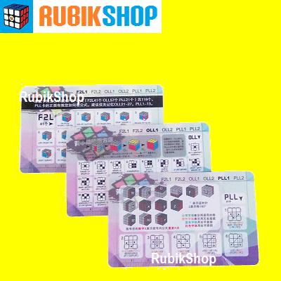 Jual CFOP CARD CROSS F2L OLL PLL / KARTU RUMUS ALGORITMA RUBIK - Kota ...