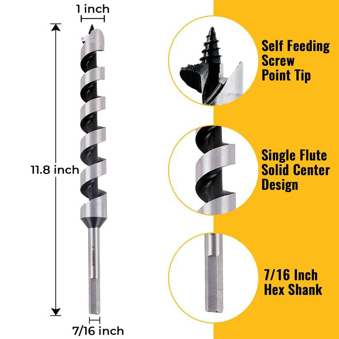 Promo Augerbit Auger Drill Bit Mata Bor Kayu 8mm 10 mm 12mm 19mm x230mm ...