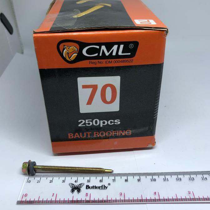 Jual BAUT ROOFING 12x 70 / 7 CM SEKRUP BAJA RINGAN SKRUP ATAP SPANDEK ...