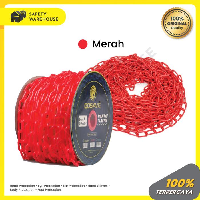 Jual Rantai Plastik Roll 6 mm x 30 m Traffic Cone / Plastic Chain ...