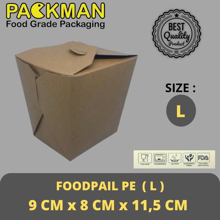Jual FOOD PAIL KRAFT/RICE BOX COKLAT/PAPER LUNCHBOX/NOODLE BOX - UKURAN ...