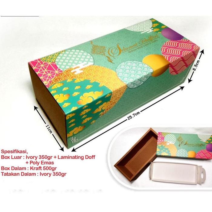 Jual Box Dus Kue Olive 1 set isi 6 pcs packaging kue bolu lebaran edisi ...