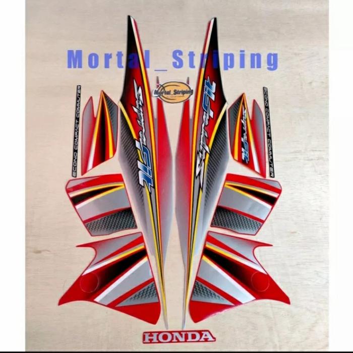 Jual Sticker Striping Lis List Body Supra Fit New 2006 Merah Silver ...