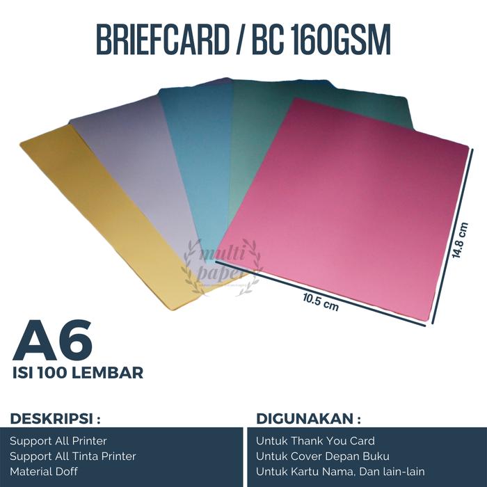 Jual Kertas BC A6 isi 100 lembar / Kertas Brief Card A6 / Kertas ...
