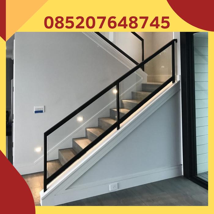 Jual Railing Tangga Kaca Tempered Besi Hollow - Jakarta Barat - El ...