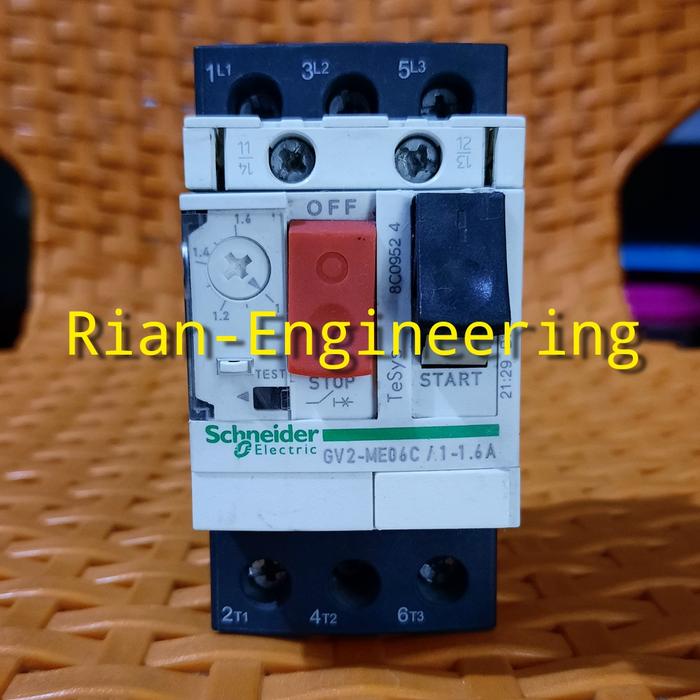 Jual Motor Circuit Breaker GV2ME06C 1-1.6A Schneider bonus Kontak Bantu ...