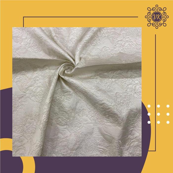 Jual Kain Jacquard Emboss Kembang Timbul warna putih - Jakarta Selatan ...