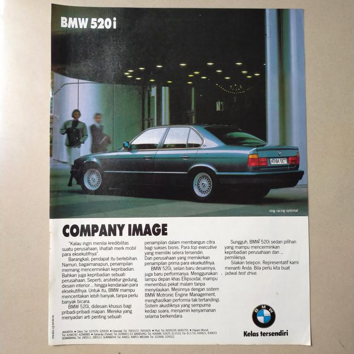 Jual Iklan jadul Mobil BMW 520i - original dari majalah thn 1990 - Kota ...