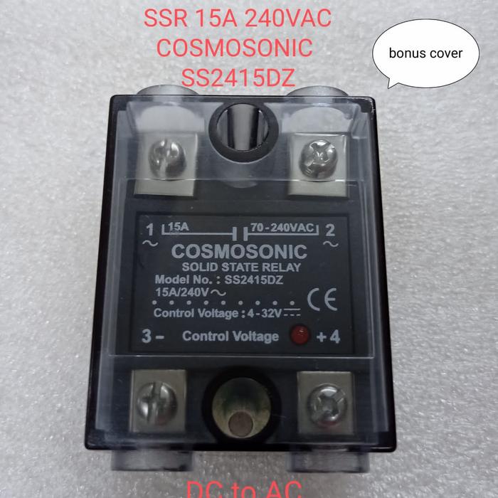 Jual solid state relay 15A cosmosonic 70-240Vac input 4-32Vdc - Jakarta ...