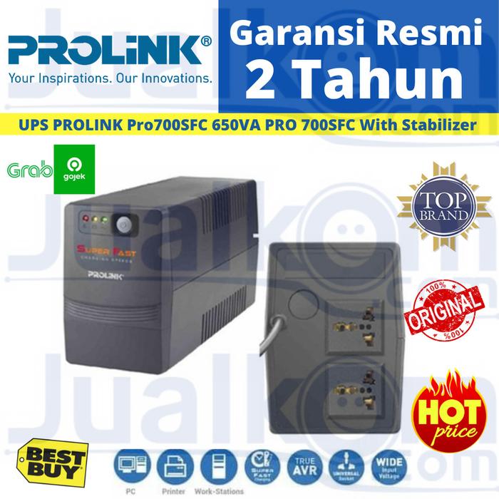 Jual UPS PROLINK Pro700SFC 650VA PRO 700SFC Stabilizer Battery 650 700 SFC - Jakarta Selatan ...