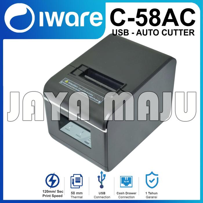Jual PRINTER THERMAL IWARE C-58AC LEBAR KERTAS 58 MM AUTO CUTTER PORT ...