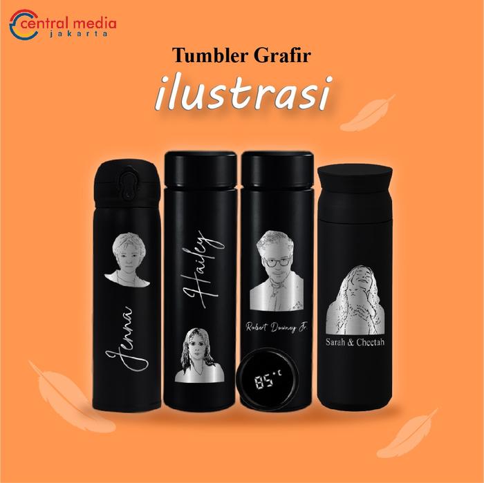 Jual Tumbler Grafir Ilustrasi Custom Nama Botol Termos Stainless ...