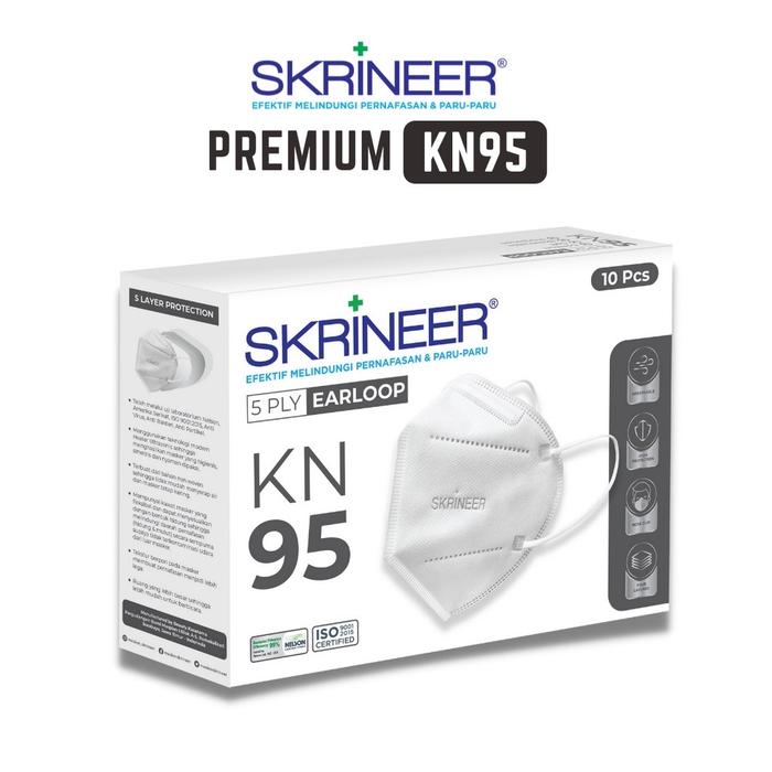 Jual SKRINEER Premium KN95 Masker KN95 5 PLY Earloop - KN95,Box,Putih ...