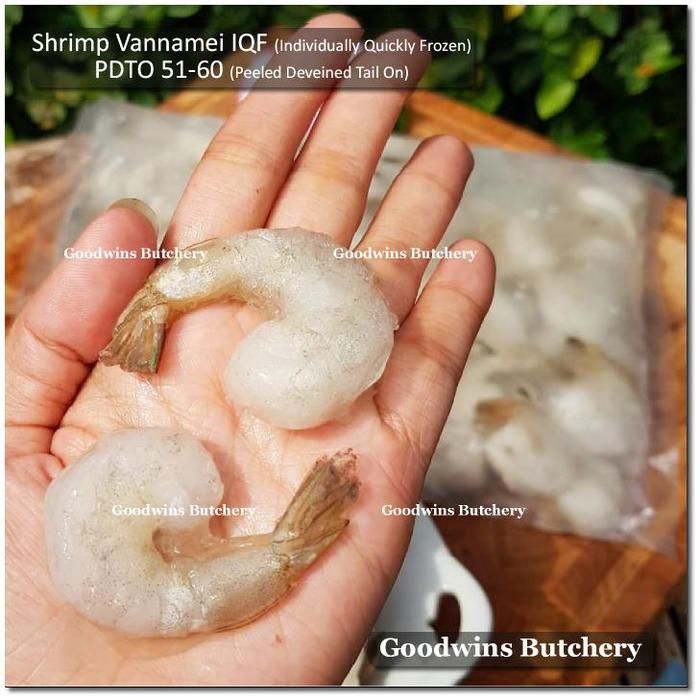 Jual 1kg 100pc IQF udang SHRIMP VANNAMEI PDTO Peeled Deveined Tail On 51-60 - Kota Depok ...