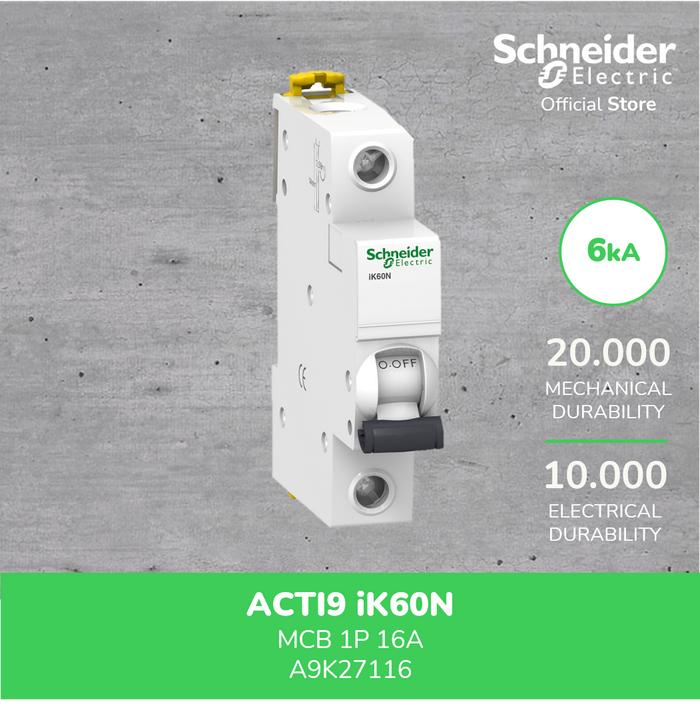 Promo Schneider Electric Acti 9 MCB iK60A - 1P 16A - A9K14116 - Jakarta Pusat - Schneider ...
