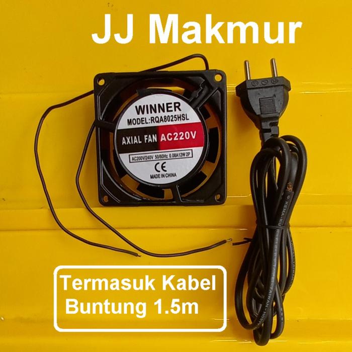 Jual Cooling Fan Winner 8x8cm 220V AC - Kipas Angin Kotak Hitam 8x8cm ...