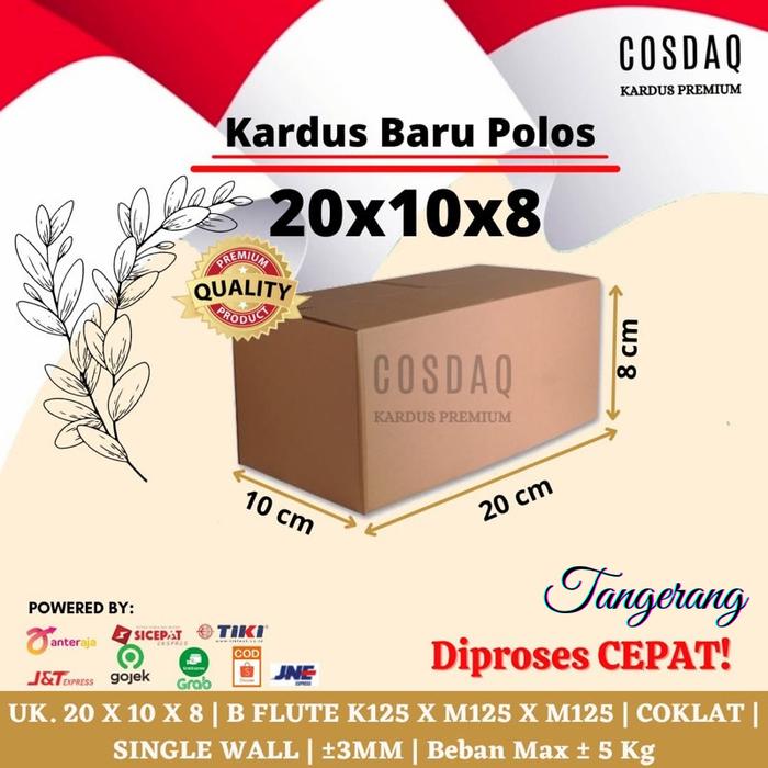 Jual KARDUS 20x10x8 cm BARU POLOS KUAT BOX DUS PACKING MURAH 20 x 10 x ...