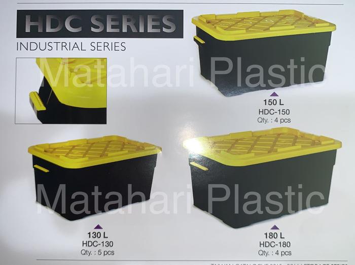 Jual Box container industrial hitam dengan roda 150 liter HDC150 ...