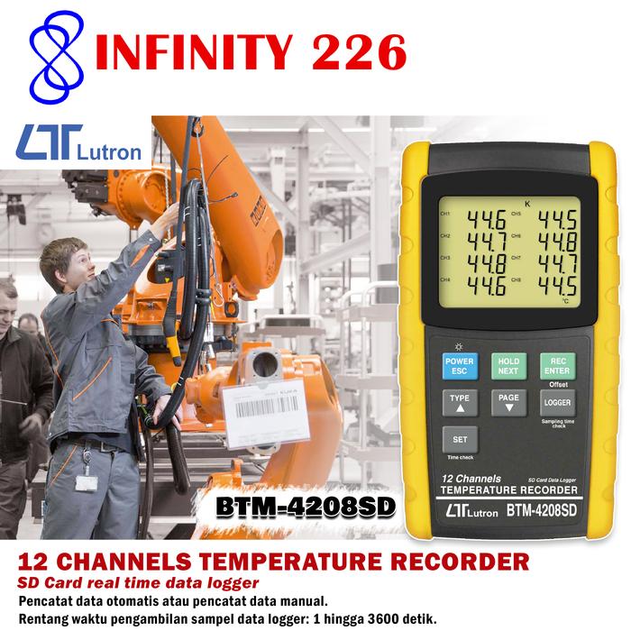 Jual Temperature Recorder 12 channels Lutron BTM-4208SD - Jakarta Barat ...