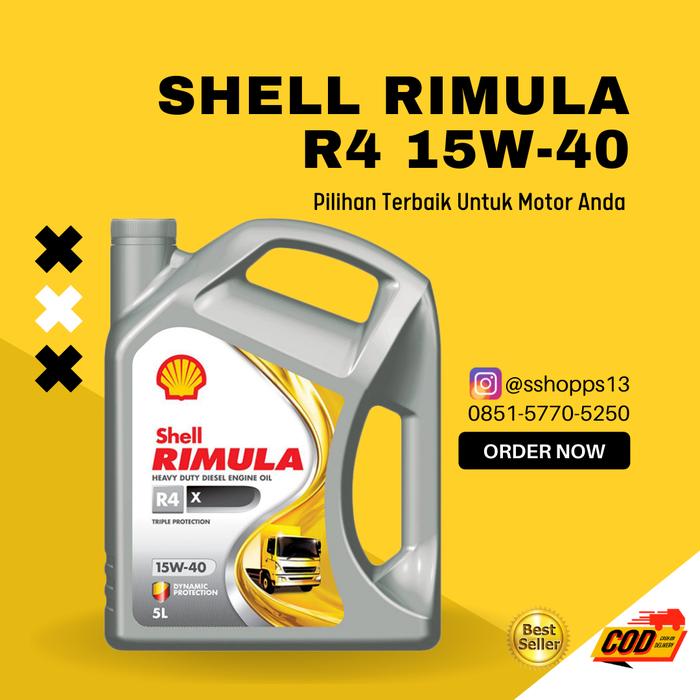 Jual OLI MESIN MOBIL DIESEL SHELL RIMULA R4 / R4X / R4 X/ 5L - Kota ...