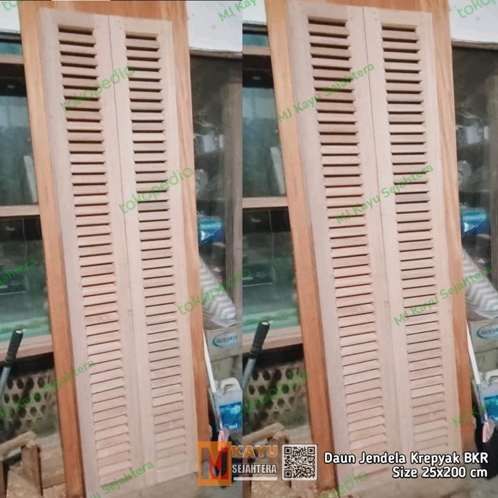 Jual Daun Jendela Krepyak Jalusi Tanam Kayu Bengkirai Kalimantan 25x200 ...
