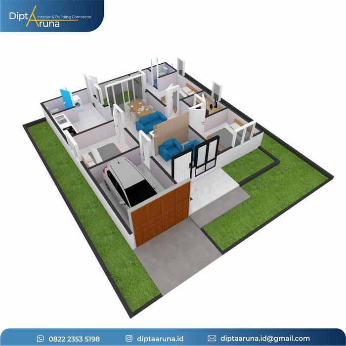 Denah Rumah Minimalis 3d