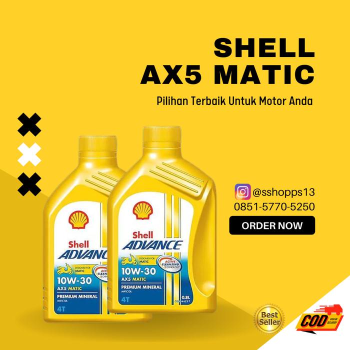 Jual Oli mesin shell AX 5 Matic 4T 10W/30 - 0,8 liter - Kota Surabaya ...
