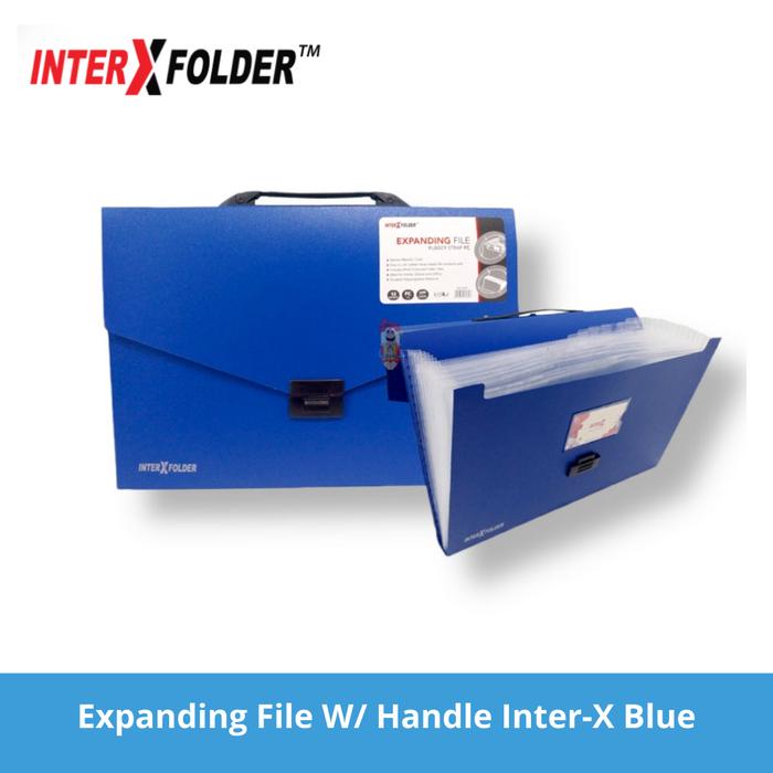 Jual Expanding File W/ Handle Inter-X Blue - Kota Denpasar - Bali ...