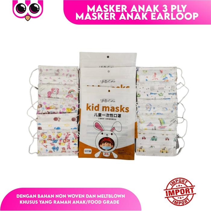 Jual MASKER ANAK 3 PLY / MASKER ANAK EARLOOP / MASKER ANAK KARAKTER ...