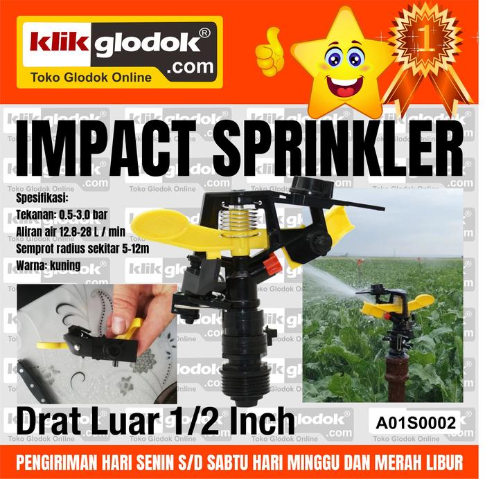 Jual Semprotan Otomatis 360 Sprinkler / Sprinkle Taman Impact Drat 1/2 ...