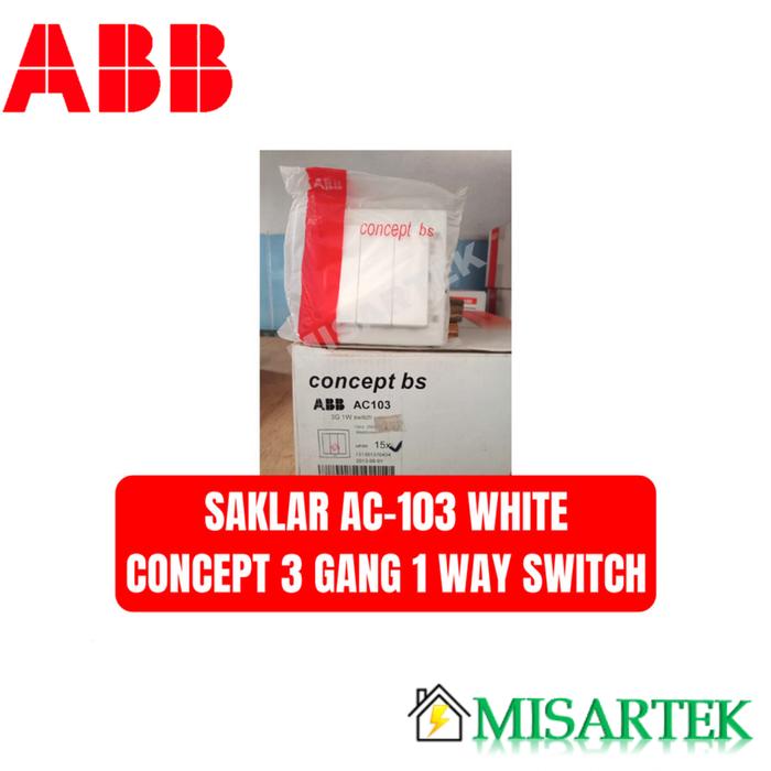 Jual ABB SAKLAR AC-103 Concept 3 Gang 1 Way 10 AX Switch - Original ...