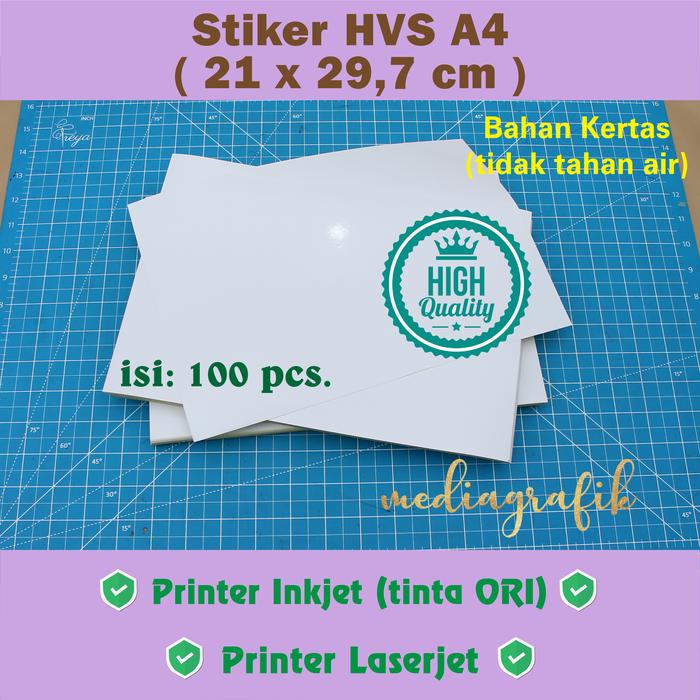 Jual Kertas STIKER HVS A4 Matte Doff 100 lembar, BUKAN Folio, BUKAN A3 ...