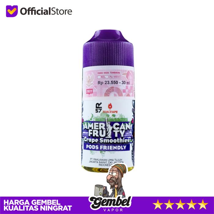 Jual LIQUID AMERICAN FRUITY PODS FRIENDLY GRAPE SMOOTHIES 30ML 12MG ...