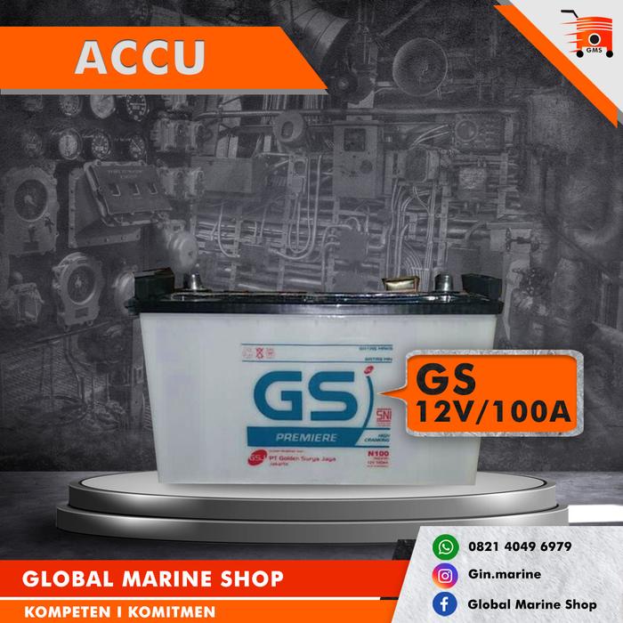 Jual ACCU GS PREMIER N100 12V/100A - Kota Surabaya - Global Marine Shop ...